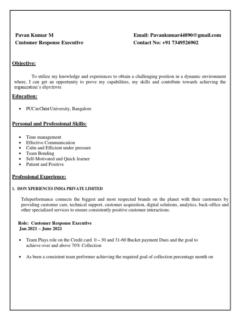 Pavan Resume | PDF | Business Pavan Resume | PDF | Business