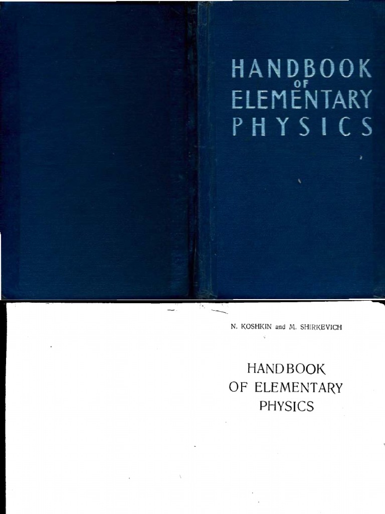 N. Koshkin - Handbook of Elementary Physics | PDF