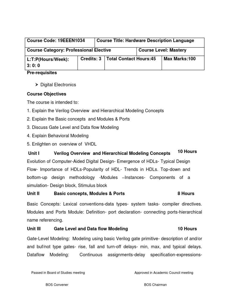 Hdl Syllabus Pdf Hardware Description Language Systems Engineering 6128