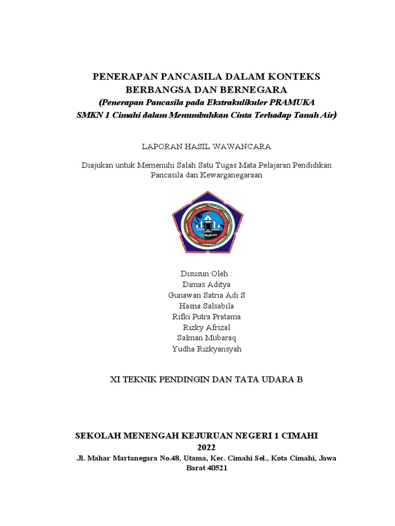 Makalah PPKN (PRAMUKA) Kelompok 1 - 11 TPTU B | PDF