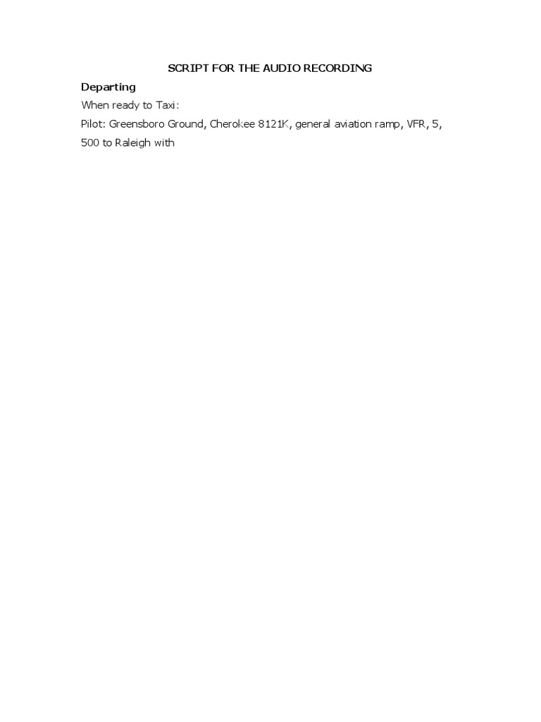 Script For The Audio Recording | PDF