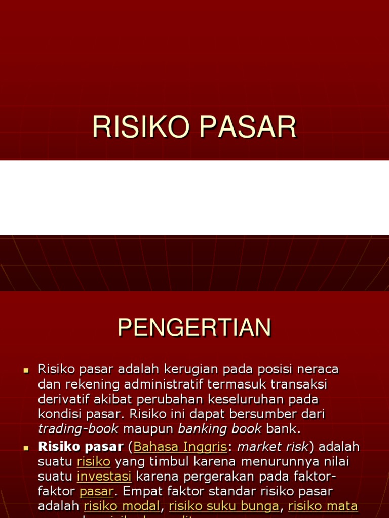 Pertemuan 11 Risiko Pasar | PDF | Pengelolaan Keuangan & Uang