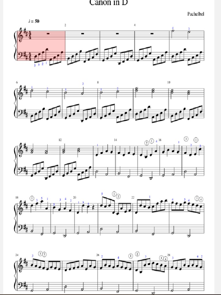 Canon in D Sheet Music | PDF