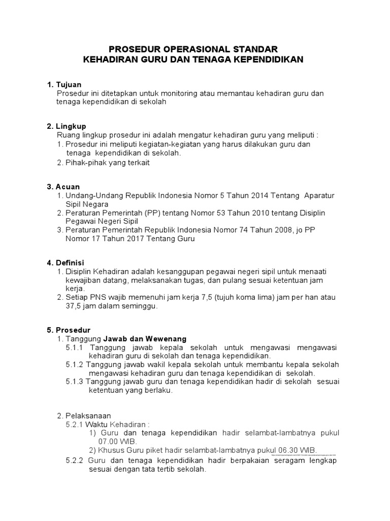 SOP GURU Dan TENDIK | PDF