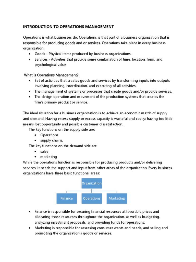 OM Topic 1 Introduction | PDF | Supply Chain | Operations Management
