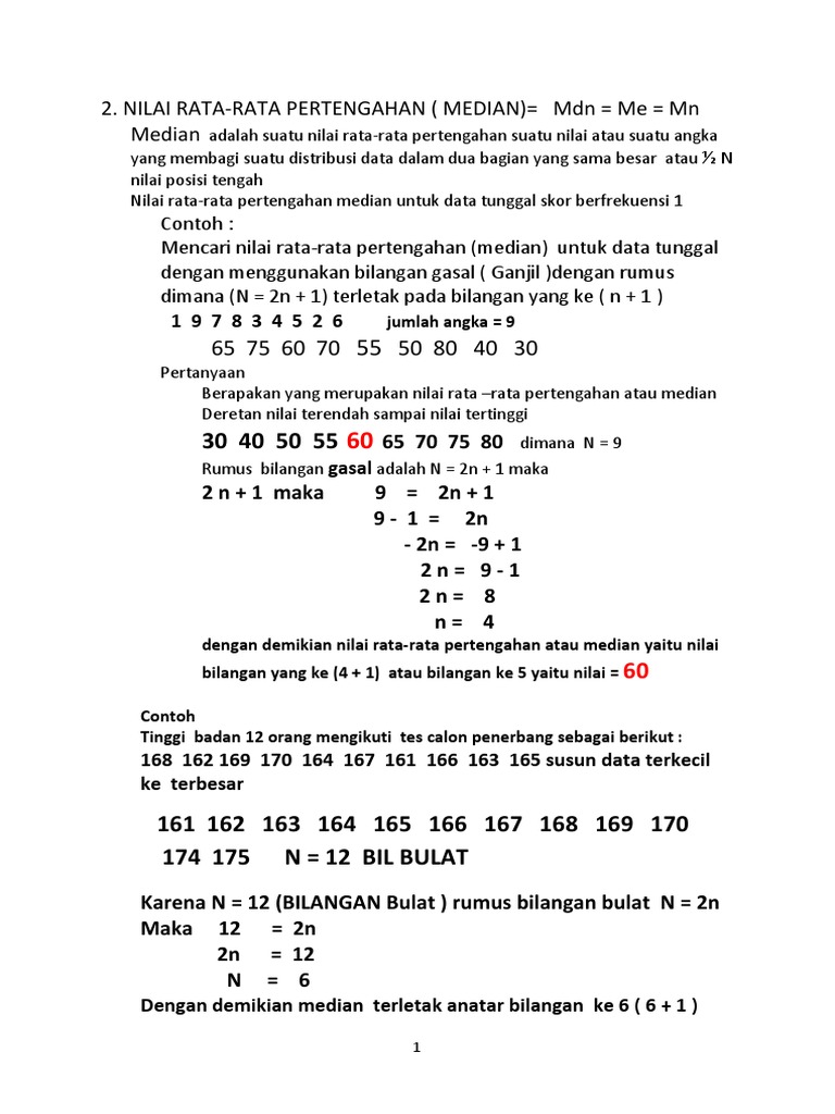 Modus Dan Median Materi | PDF