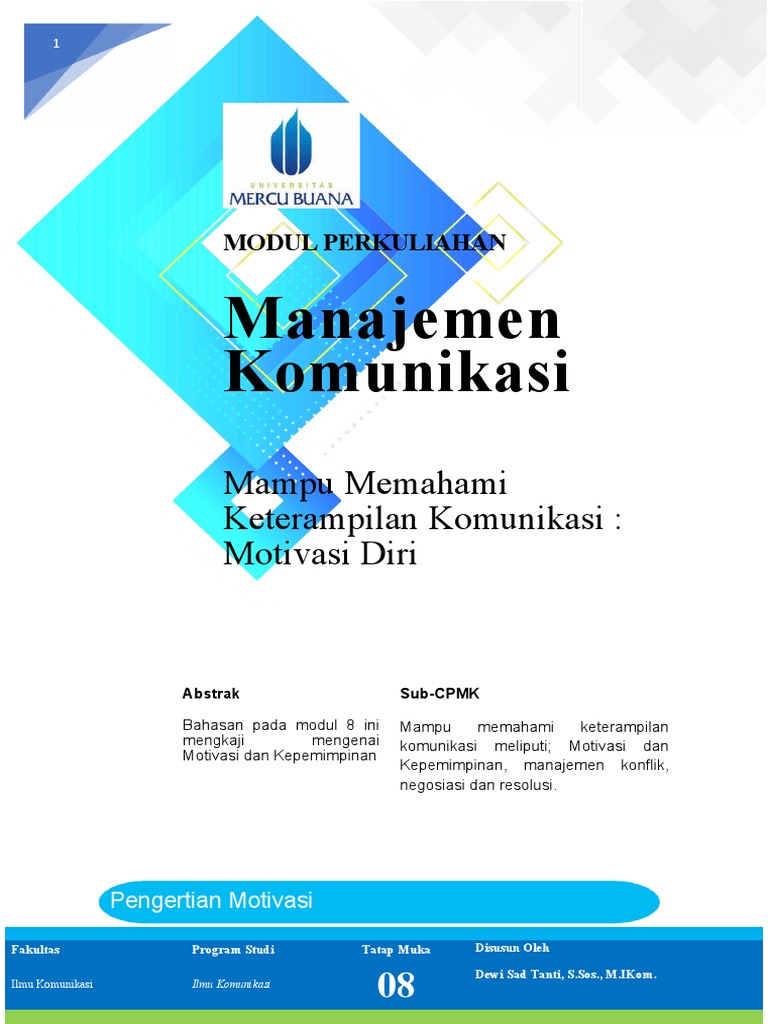 MODUL 8 Manajemen Komunikasi DST | PDF