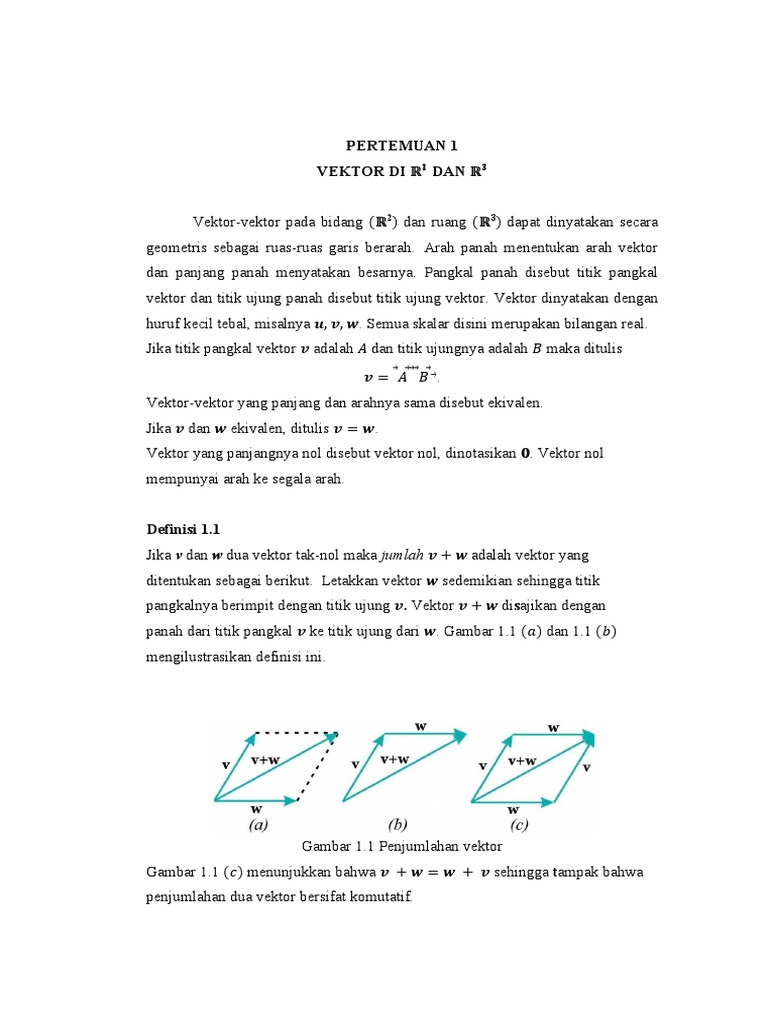 Pertemuan 1 Vektor Di R2 Dan R3 | PDF | Metode & Bahan Ajar
