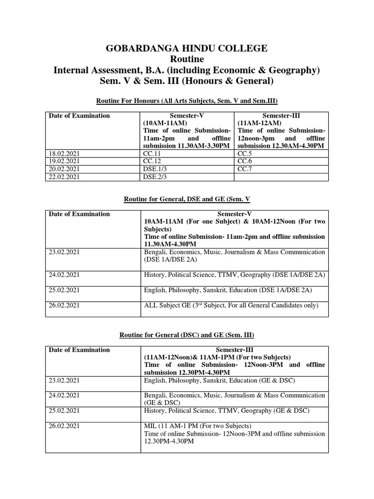 Revised Routine For Internal - 21 | PDF | Science