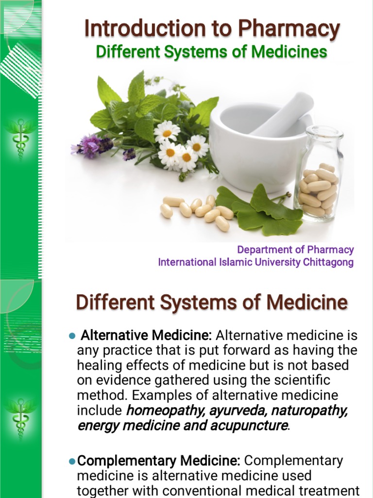 Introduction To Pharmacy - Different Systems of Medicine | PDF ...