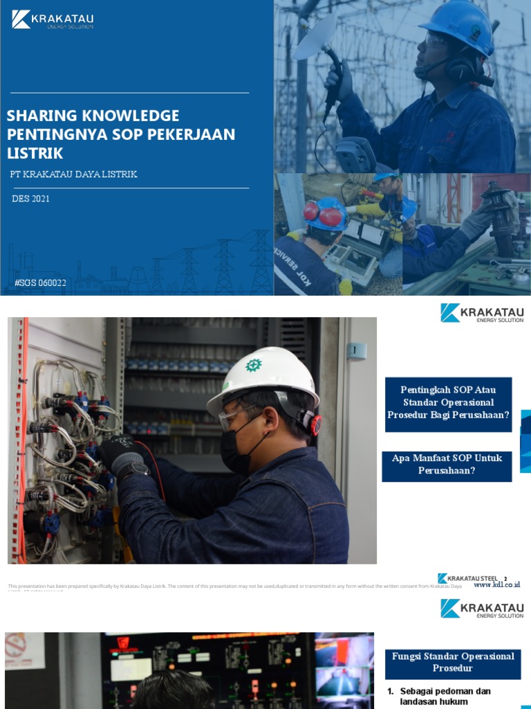 Suhinar - PENTINGNYA SOP PEKERJAAN LISTRIK | PDF