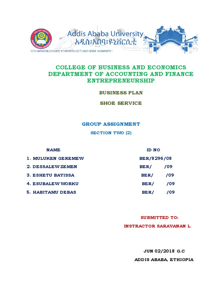 Business Plan Cover Page | PDF