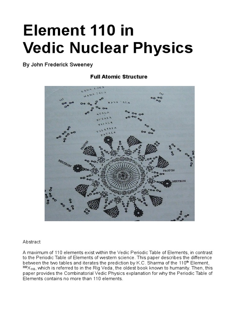 Element 110 in Vedic Nuclear Physics: by John Frederick Sweeney | PDF ...