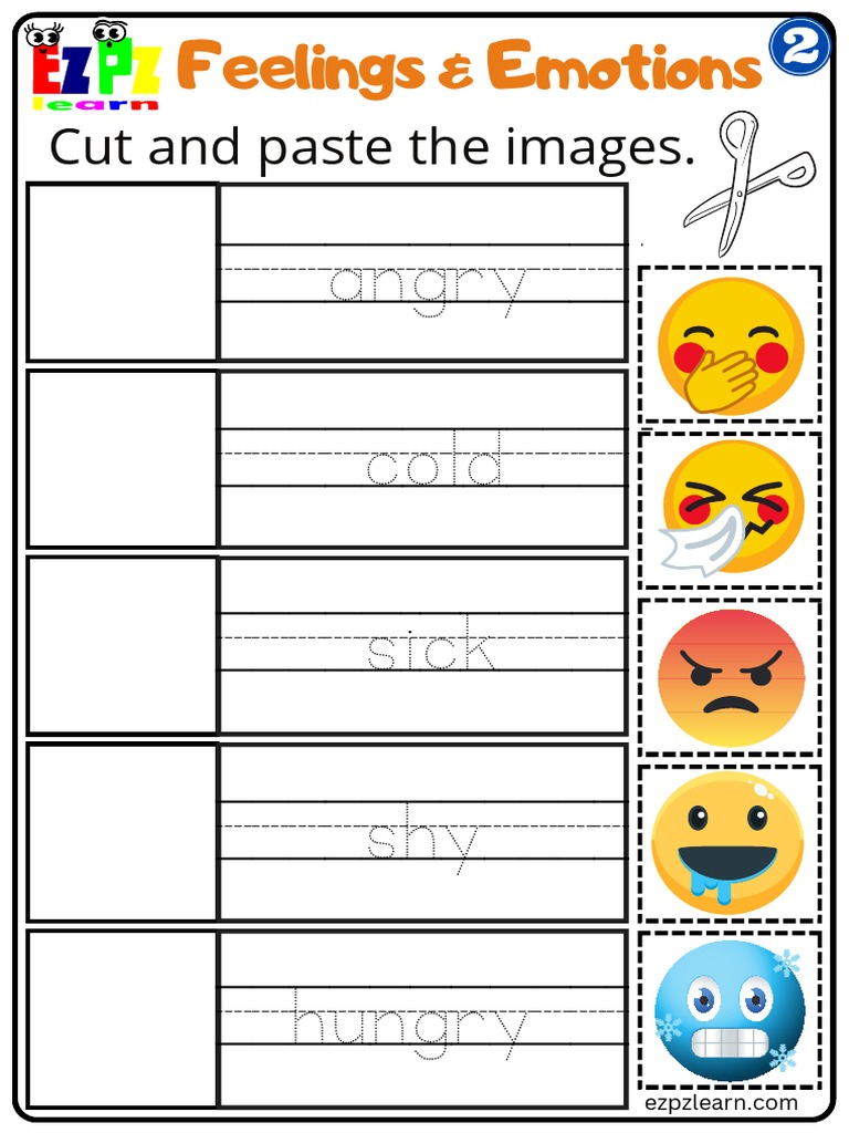 G2 Feelings Vocabulary Cut and Paste | PDF