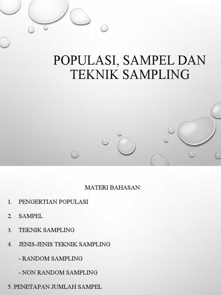Bab II Populasi, Sample Dan Samplingpopulasi, Sample Dan Teknik Sampling | PDF