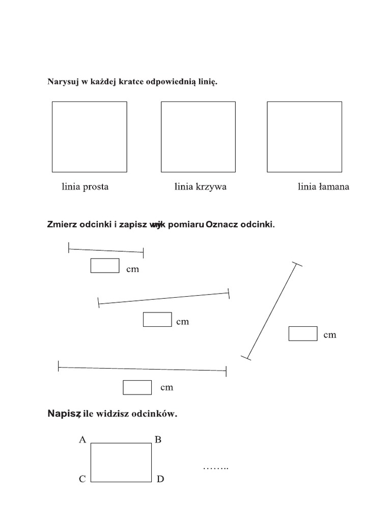 Klasa 2 Pomiary Odcinków Ćwiczenia | PDF