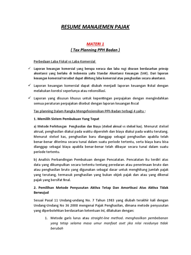 Resume Manajemen Pajak | PDF
