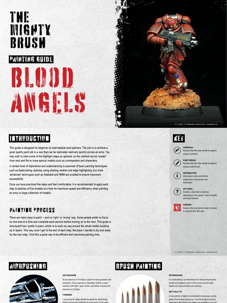 The Mighty Brush Painting Guide Blood Angels v1 5 FXQLXL | PDF | Paint | Acrylic Paint