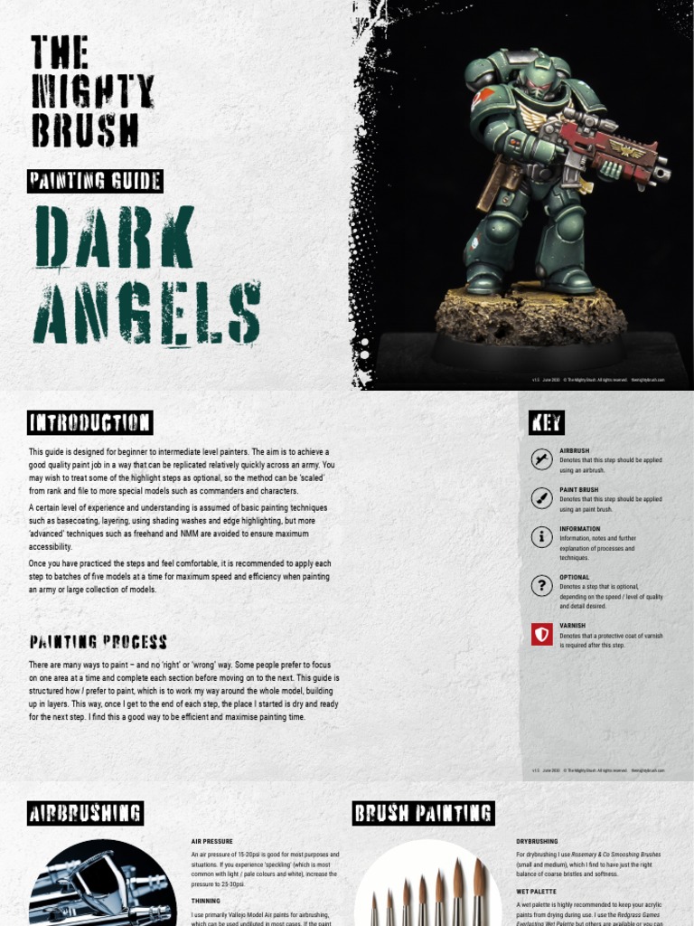 The Mighty Brush Painting Guide Dark Angels v1 5 qrmk9z | PDF