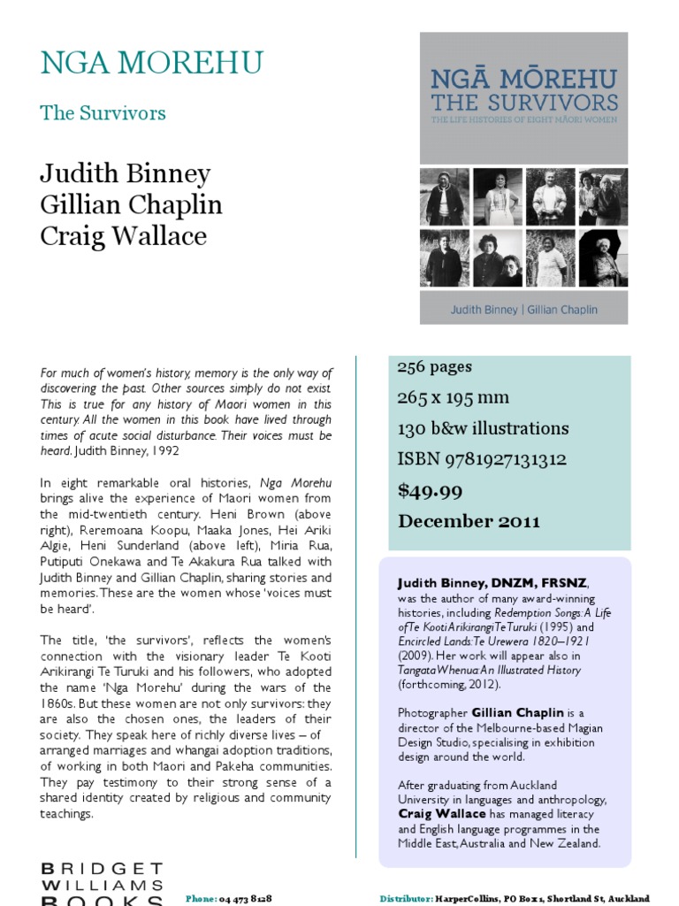 Nga Morehu (9781927131312) - BWB Sales Sheet | PDF | Māori People | Māori