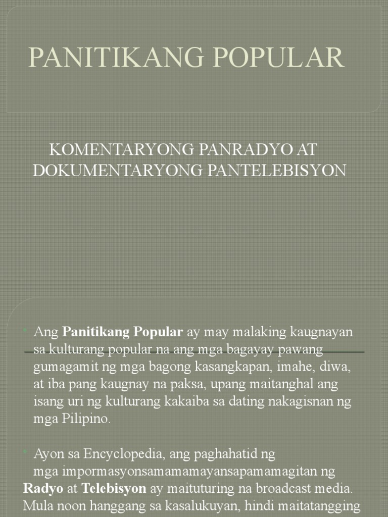 Panitikang Popular | PDF