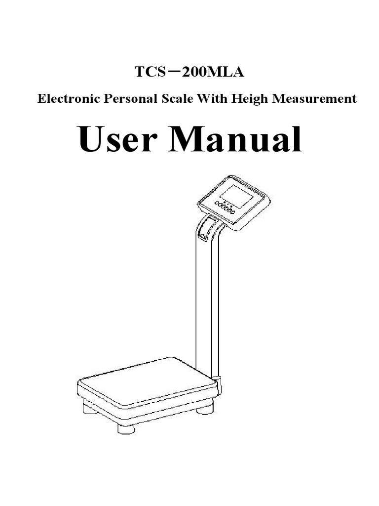 Tcs-200mla Manual | PDF | Obesity | Weight