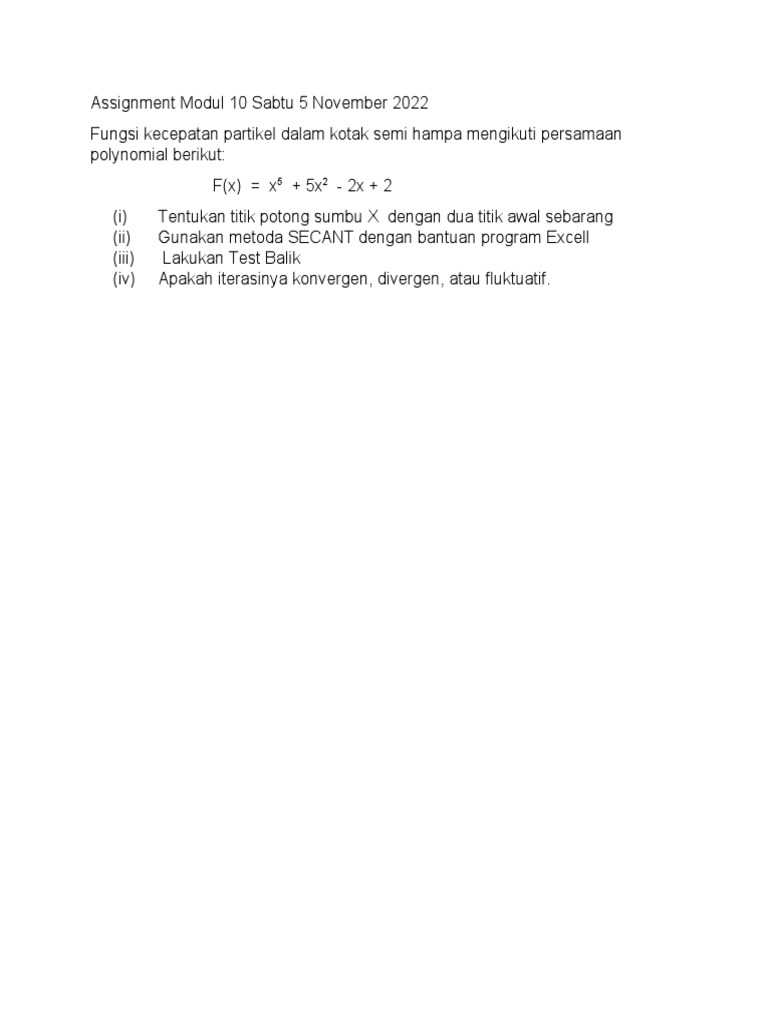 Assign Modul 10a Sabtu 5 Nov | PDF