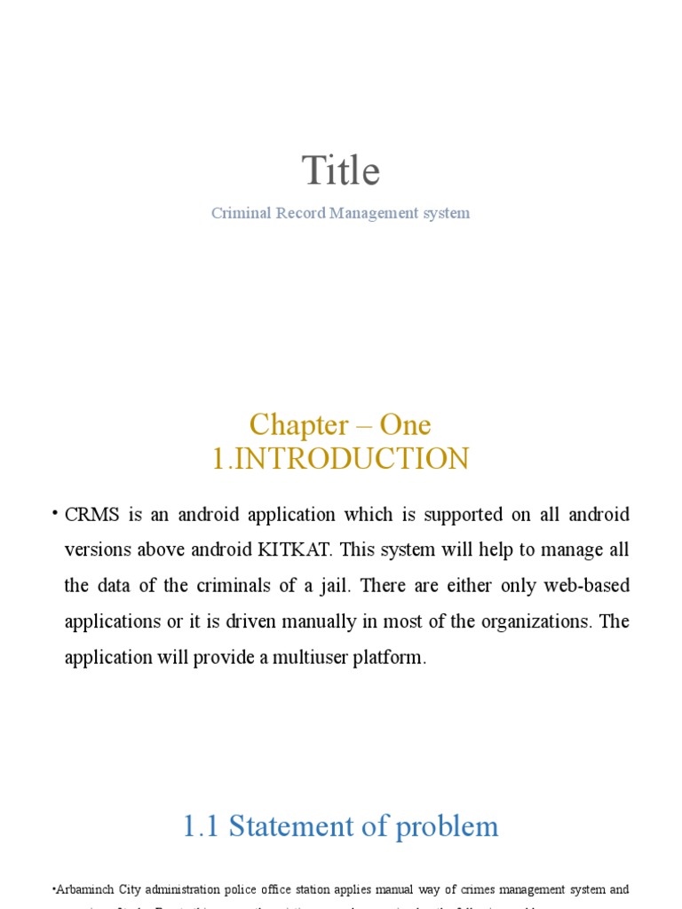 Criminal Record Management System Overview | PDF | Geographic ...