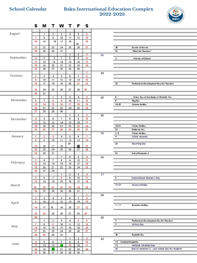 Calendar 2022-2023 | Download Free PDF | Observances | Public Holiday