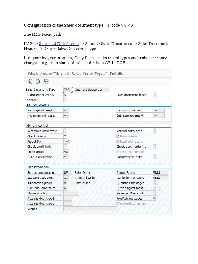 Configuration of the Sales Document Type | PDF | Sales | Database ...