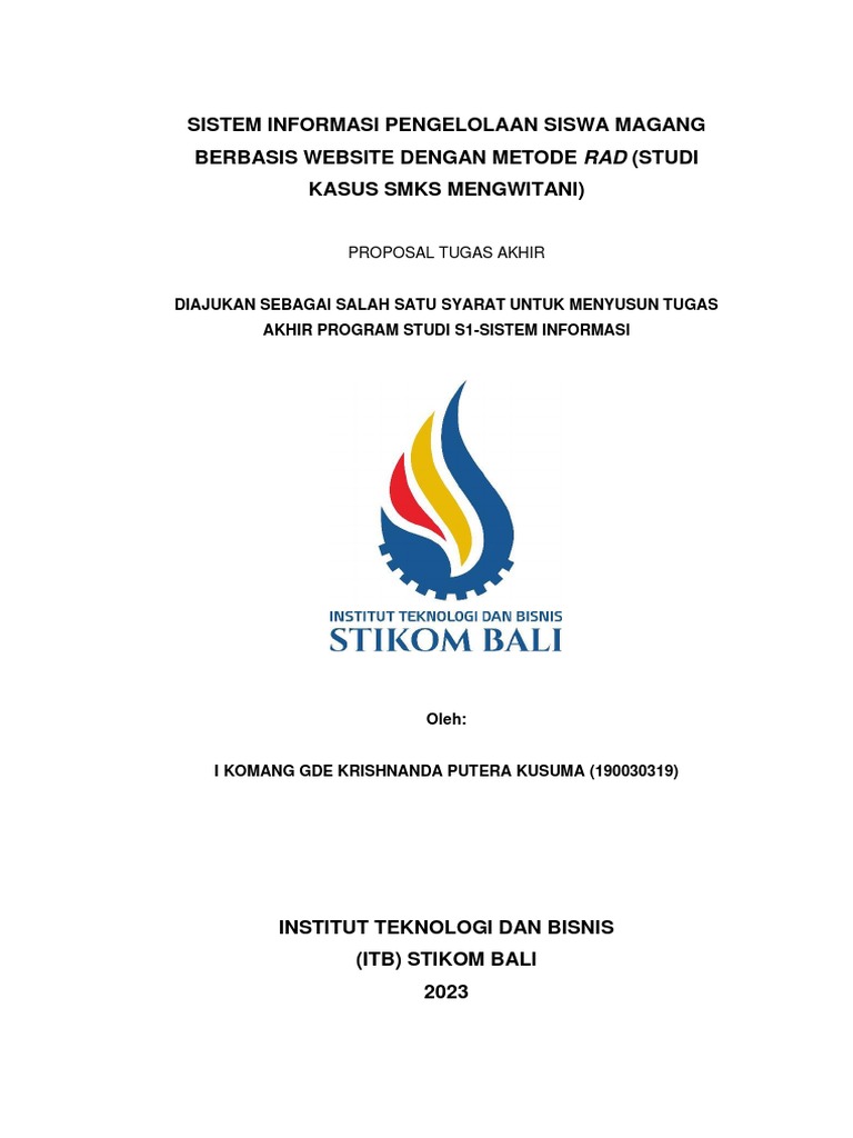 Sistem Informasi Pendaftaran Siswa Magang Berbasis Website Dengan Metode Rad | PDF