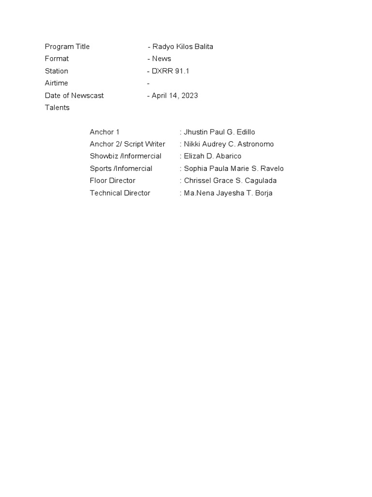 RB Blank Script | PDF