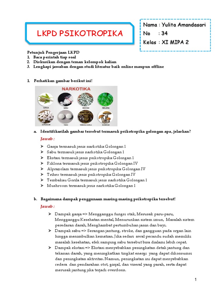 LKPD Psikotropika | PDF