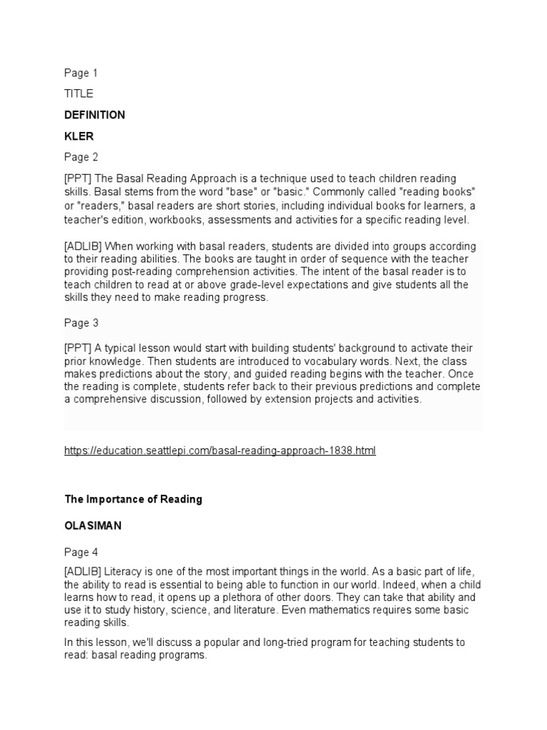 Basal Reading Approach | PDF | Psycholinguistics | Applied Psychology