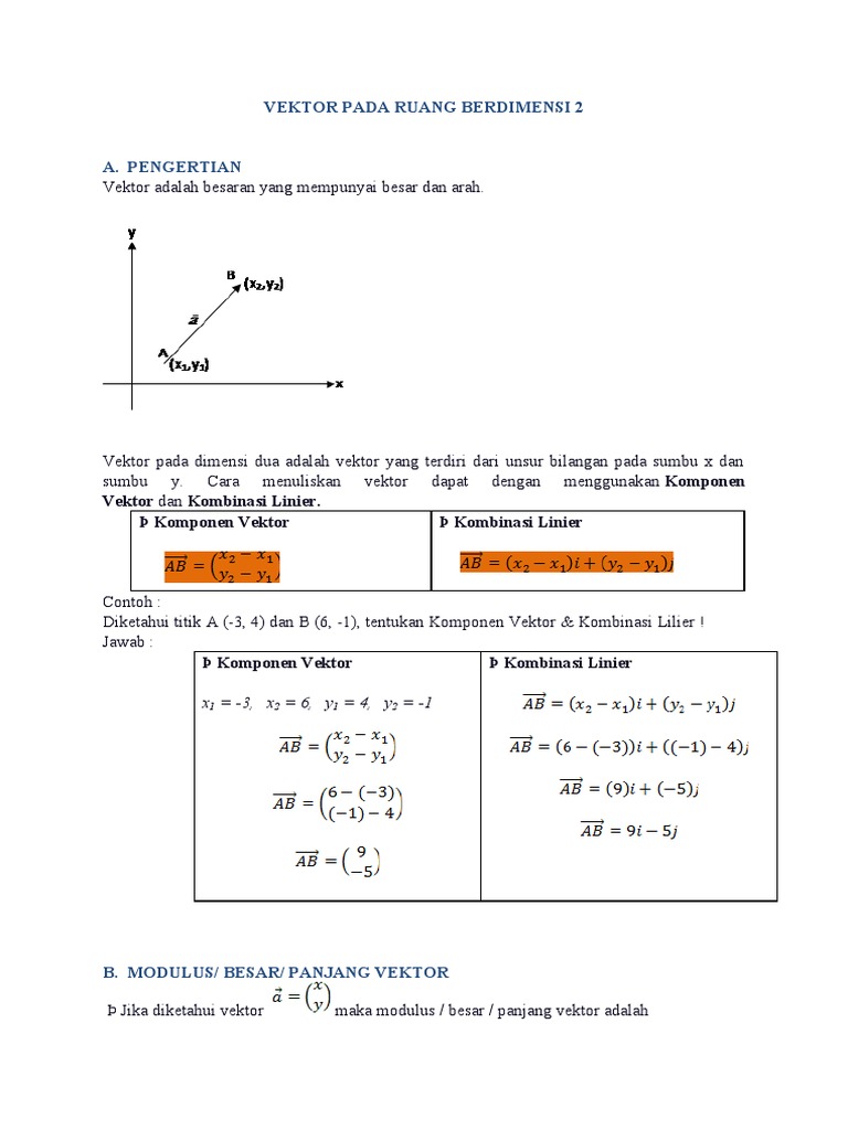 Vektor Pada Ruang Berdimensi 2 | PDF