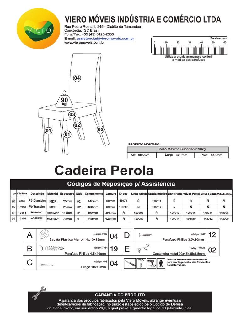 Manual Montagem Cadeiras Viero | PDF