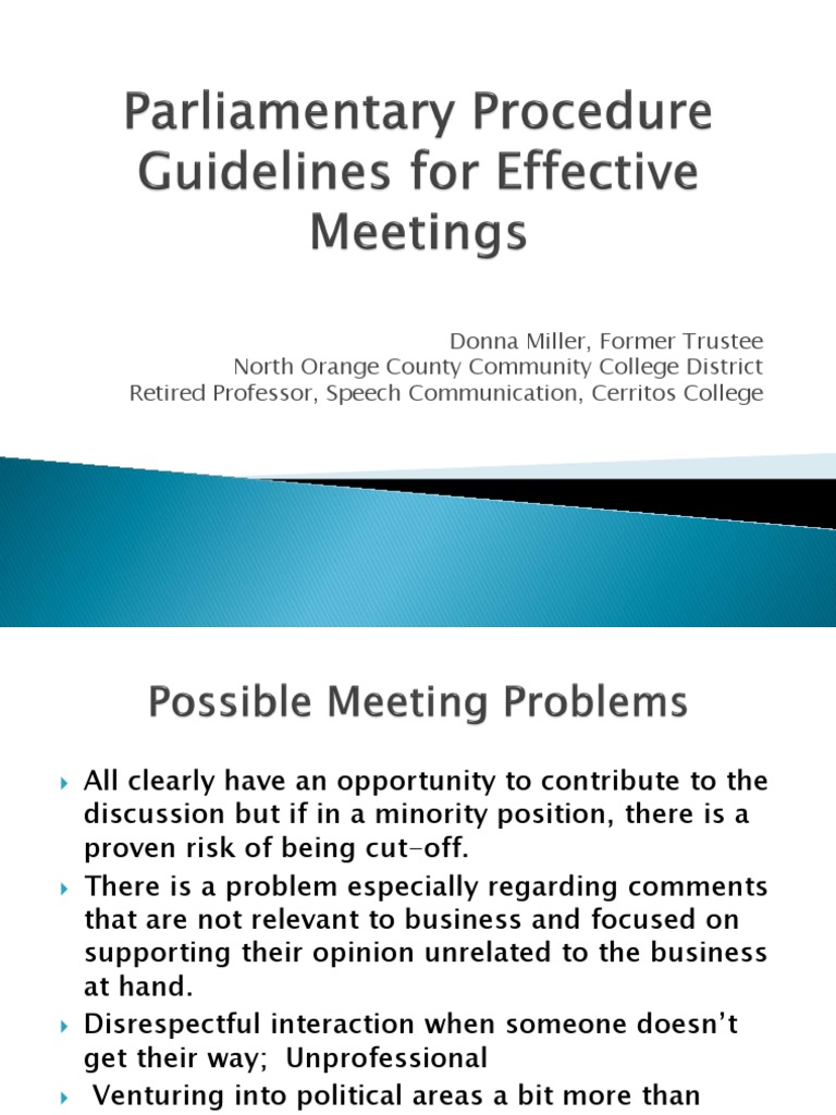 Parliamentary Procedure Guidelines for Boards | PDF | Parliamentary ...