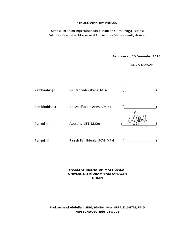 Lembar Pengesahan Penguji | PDF