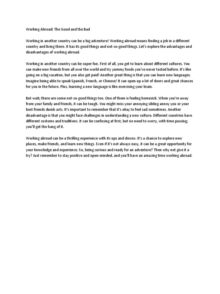 Working Abroad | PDF
