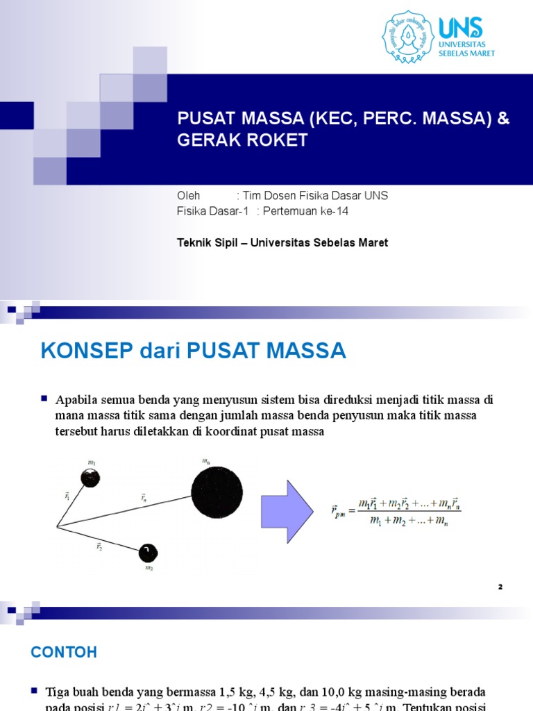 Fisdas 1 - Pusat Massa Dan Gerak Roket | PDF | Sains & Matematika