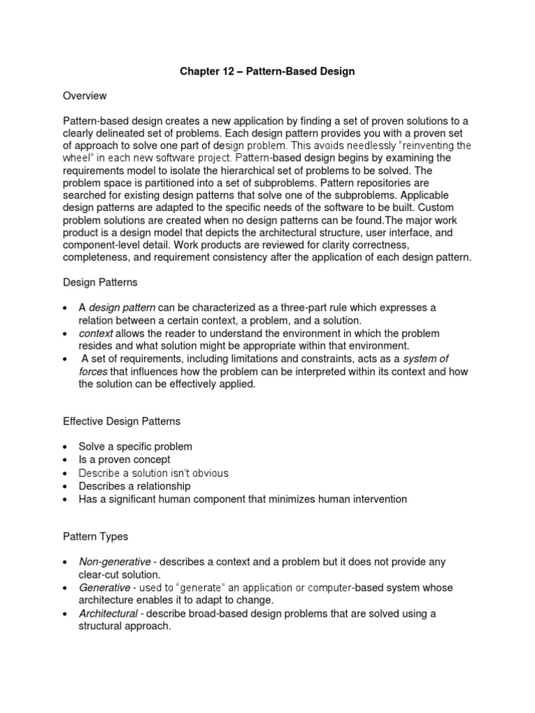 Chapter 12 - Pattern-Based Design | PDF