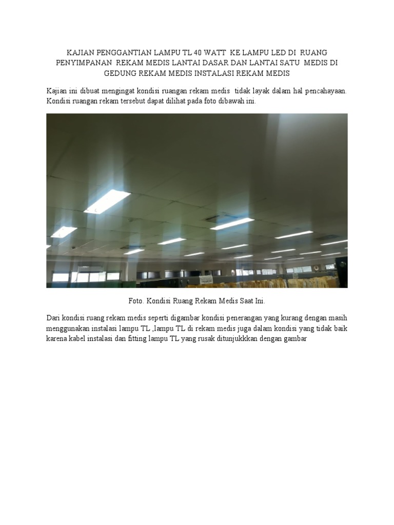 Kajian Penggantian Lampu TL 40 Watt Ke Lampu Led Di Ruang Penyimpanan ...