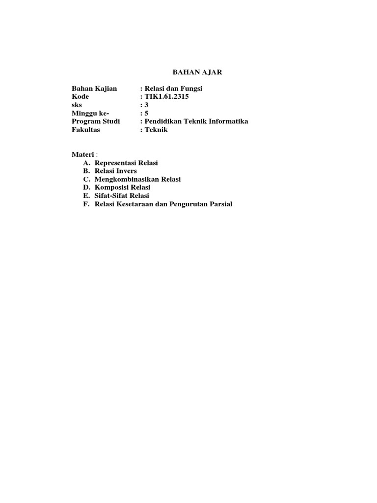 Pertemuan 5 - Relasi Dan Fungsi | PDF