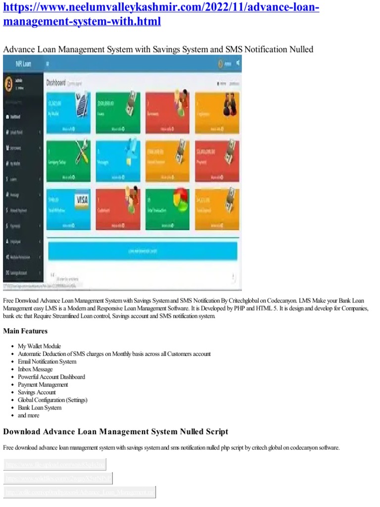Advance Loan Management System With Savings System and SMS Notification ...