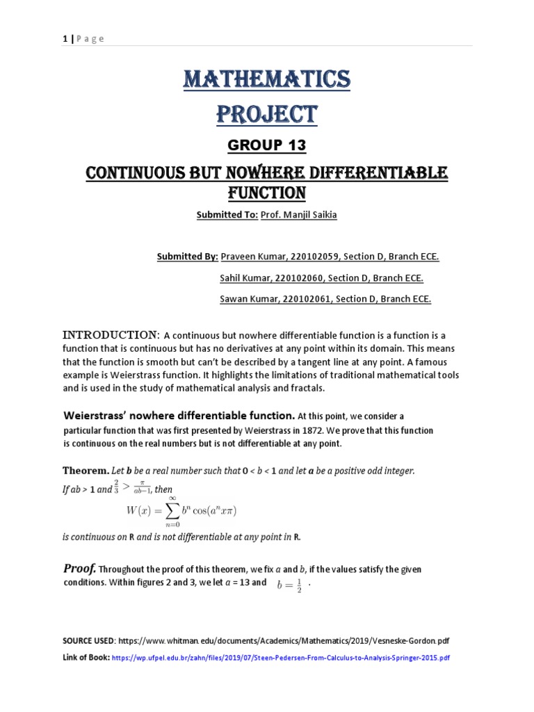 Maths Project-2 | PDF | Derivative | Function (Mathematics)