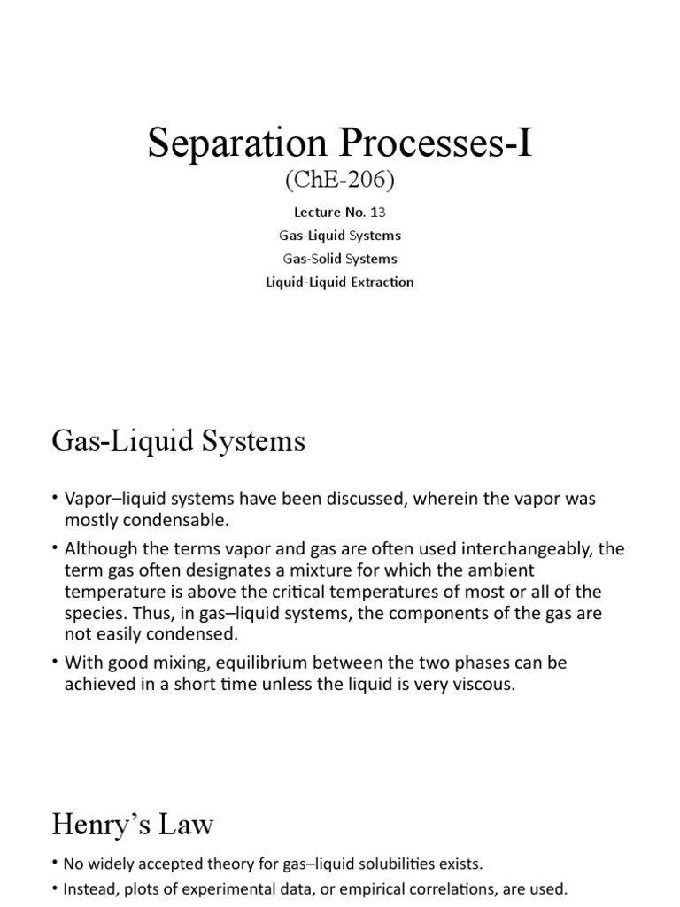 Lecture 13 | PDF | Adsorption | Distillation