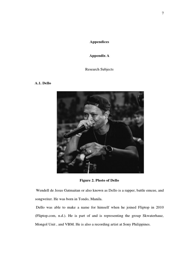 Fliptop Mag-Ingay!: Linguistic Features and Literary Techniques Used by Fipino Emcees - Appendix ...