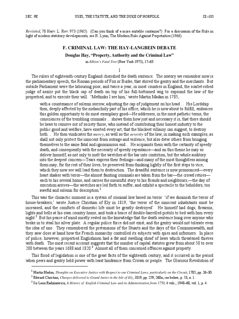 Douglas Hay, "Property, Authority and The Criminal Law" | PDF