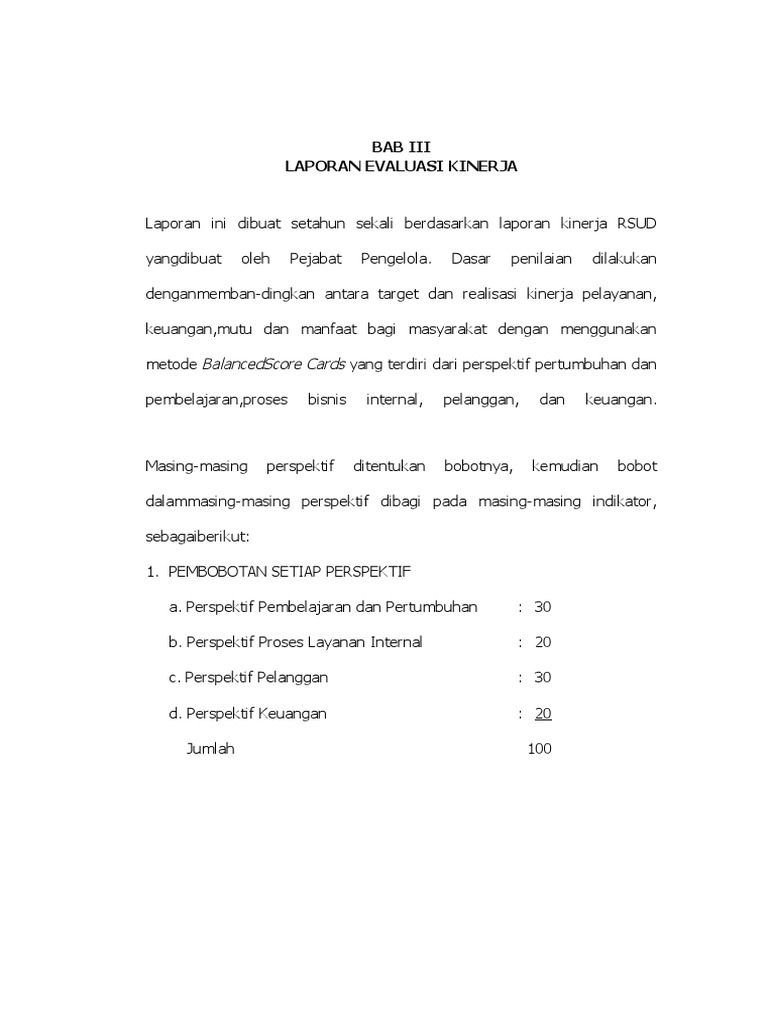 7 Bab III Lap Evaluasi Kinerja | PDF