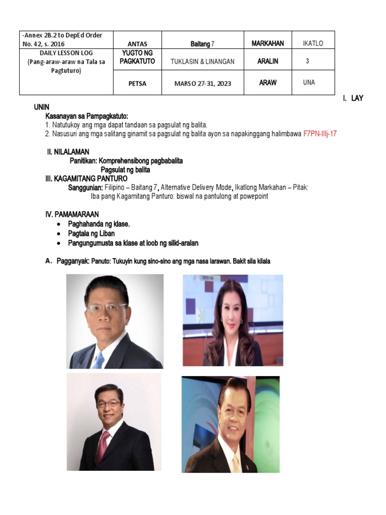 Q3 Komprehensibong Pagbabalita DLL MARSO 27 31 | PDF